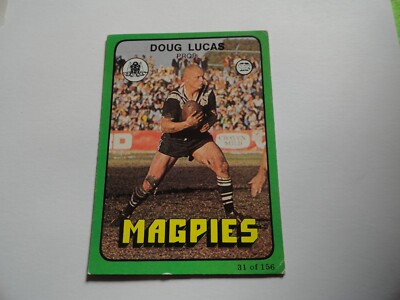 Doug Lucas -Western Suburbs Magpies - 1978 Scanlens NRL card No 31 ...