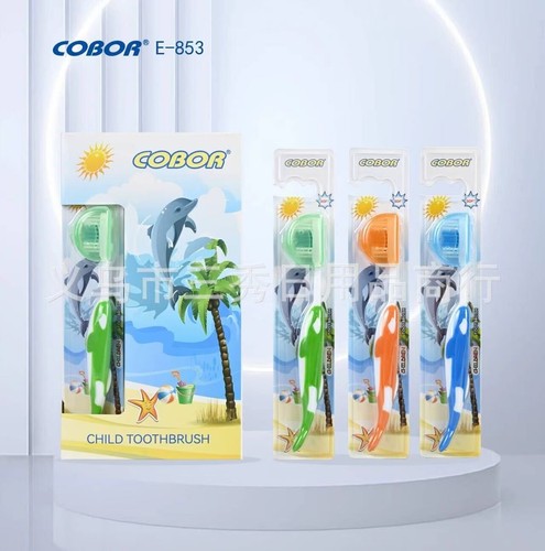 2x 12Pcs Dolphin Clean Morning Toothbrushes for Kids w/Protect Cover ...