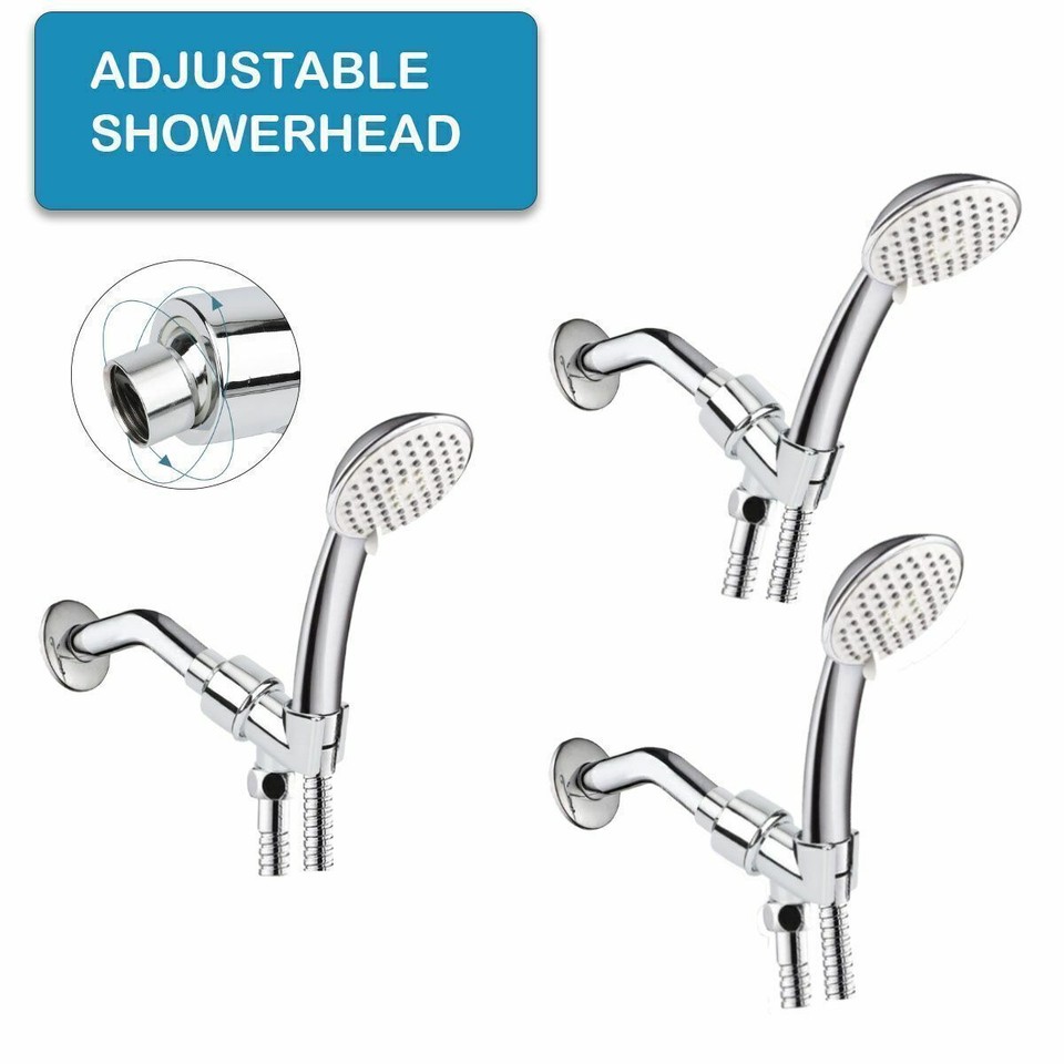 360° Adjustable Head Holder Shower Arm Bracket Universal Handheld Wall ...