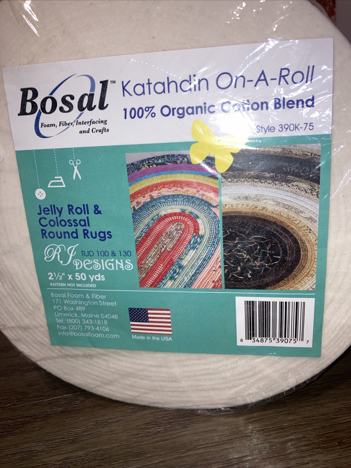 Bosal Katahdin On-A-Roll Foam Fiber 100% Organic Cotton Blend 2 1/2” x ...