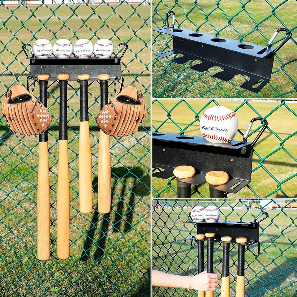 Metal Bat Storage Rack Baseball Bat Hangers For 4 Bats | eBay