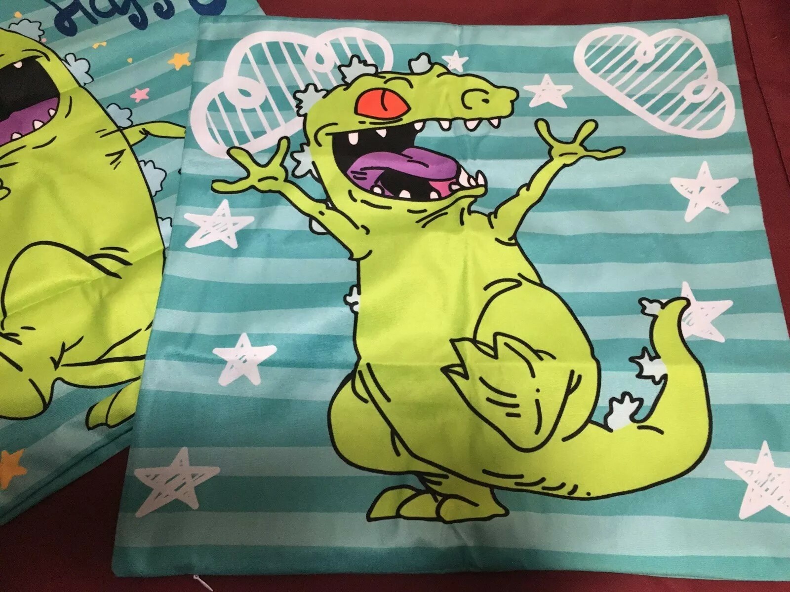 Rugrats Reptar nickelodeon pillow shams small Zippered Blue Stripe 17"× ...