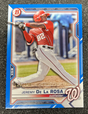 2021 Bowman Draft Blue Parallel /150 Jeremy De La Rosa Washington ...