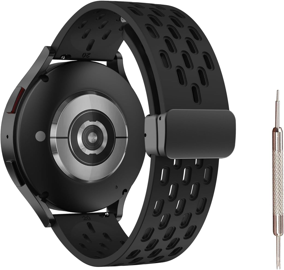 Watch Band 18Mm 19Mm 20Mm 22Mm, Rubber Watch Strap with Magnetic Clasp ...