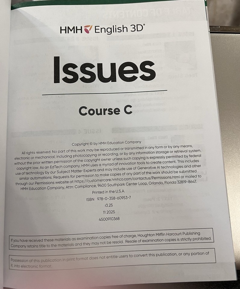 HMH English 3D, Course C, Issues 1 - 8, ( 2025 Edition ) | eBay