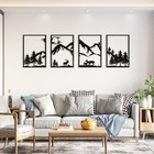 4 Pack Metal Wall Art, Mountain Iron Wall Sculpture, Art Wall Décor for ...