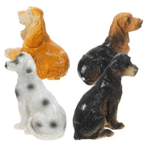 4pcs Doll House Small Dog Statue Decoration Detailed Mini Dog Ornament ...