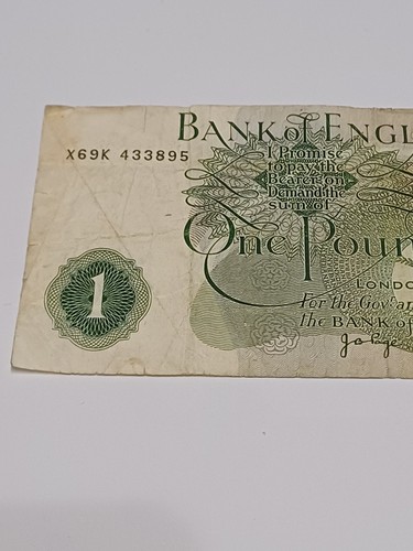 BANK OF ENGLAND £1 ONE POUND NOTE 1970 - 1980 Jo Page CIRCULATED. X69K ...