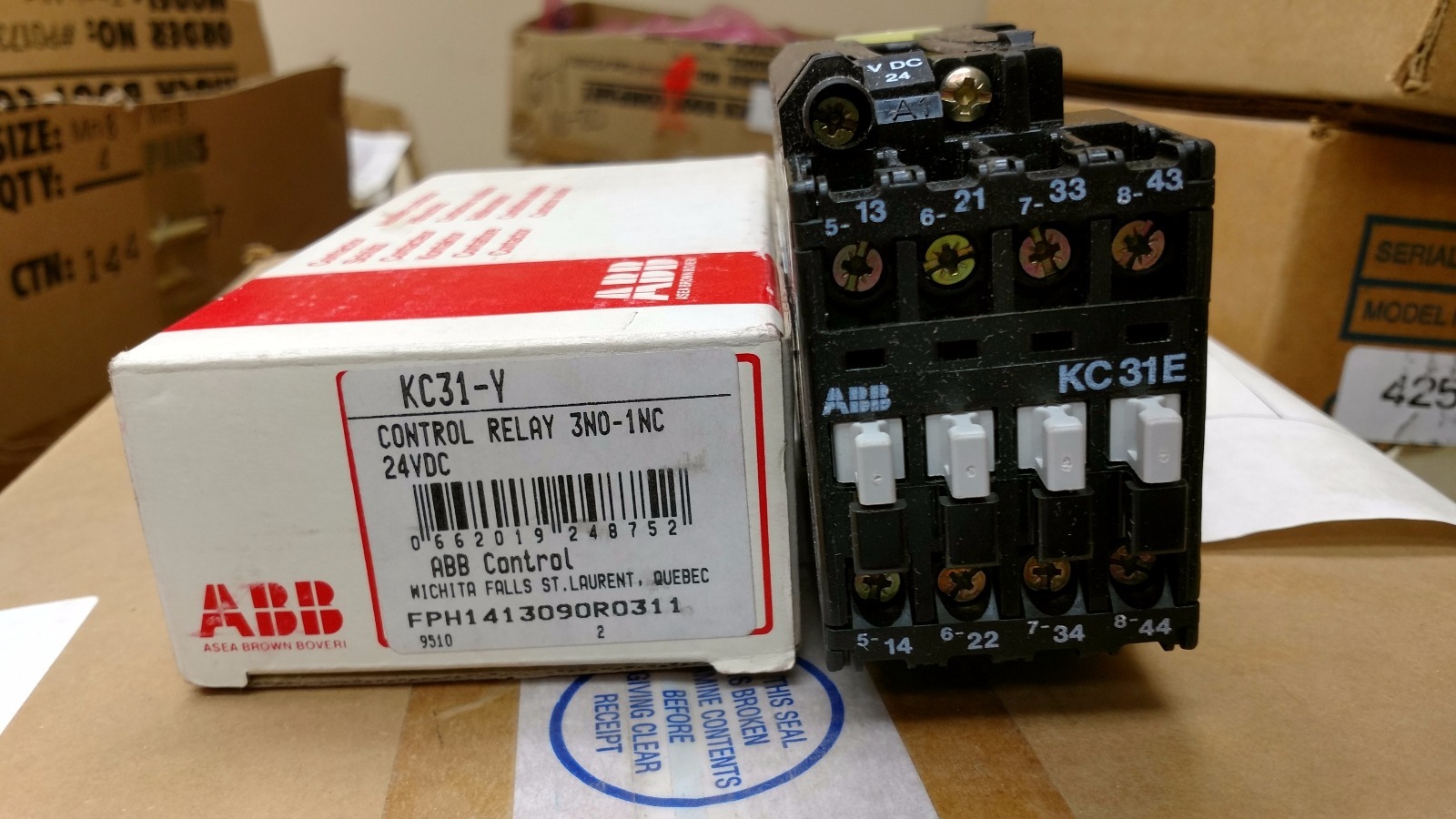 *NEW* ABB KC31-Y Control Relay 3NO-1NC 24VDC Dynapert p/n VCD-5469 | eBay