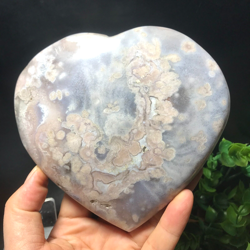 662g Natural Sakura Agate Cherry Blossom Heart Quartz Crystal Rock ...