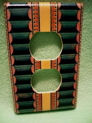 Vintage colorful CYLINDER shaped designs wrapped paper outlet cover. | eBay