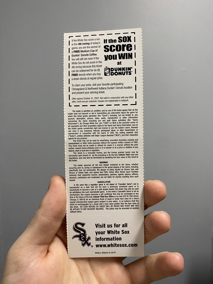 John Danks MLB Debut Ticket 2007 Chicago White Sox Season Ticket | eBay