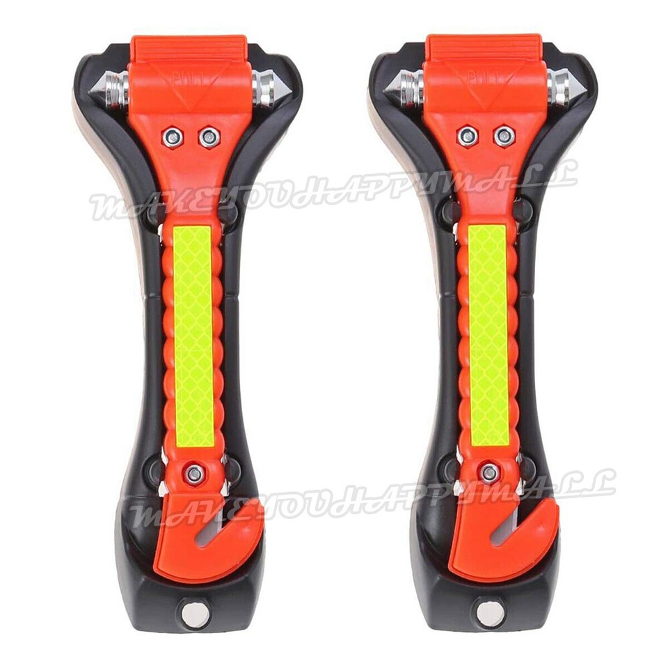 2X Car Emergency Hammer Window Glass Breaker Seat Belt Cutter Safety ...