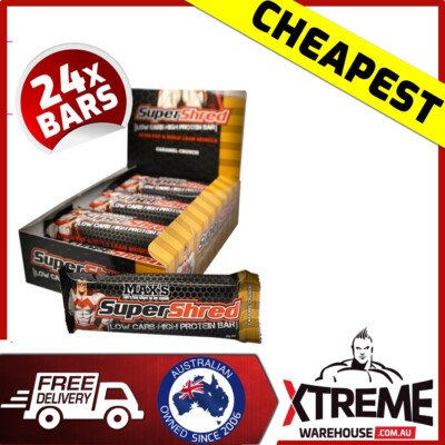 MAX'S SUPERSHRED BARS 24X 60G // THERMOGENIC FAT BURNING SUPER SHRED ...