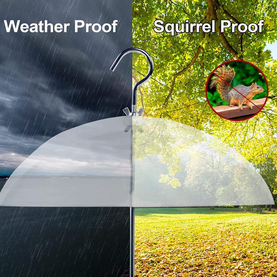 Squirrel Proof Baffle Protection Wild Bird Feeders Clear Dome Hanging ...