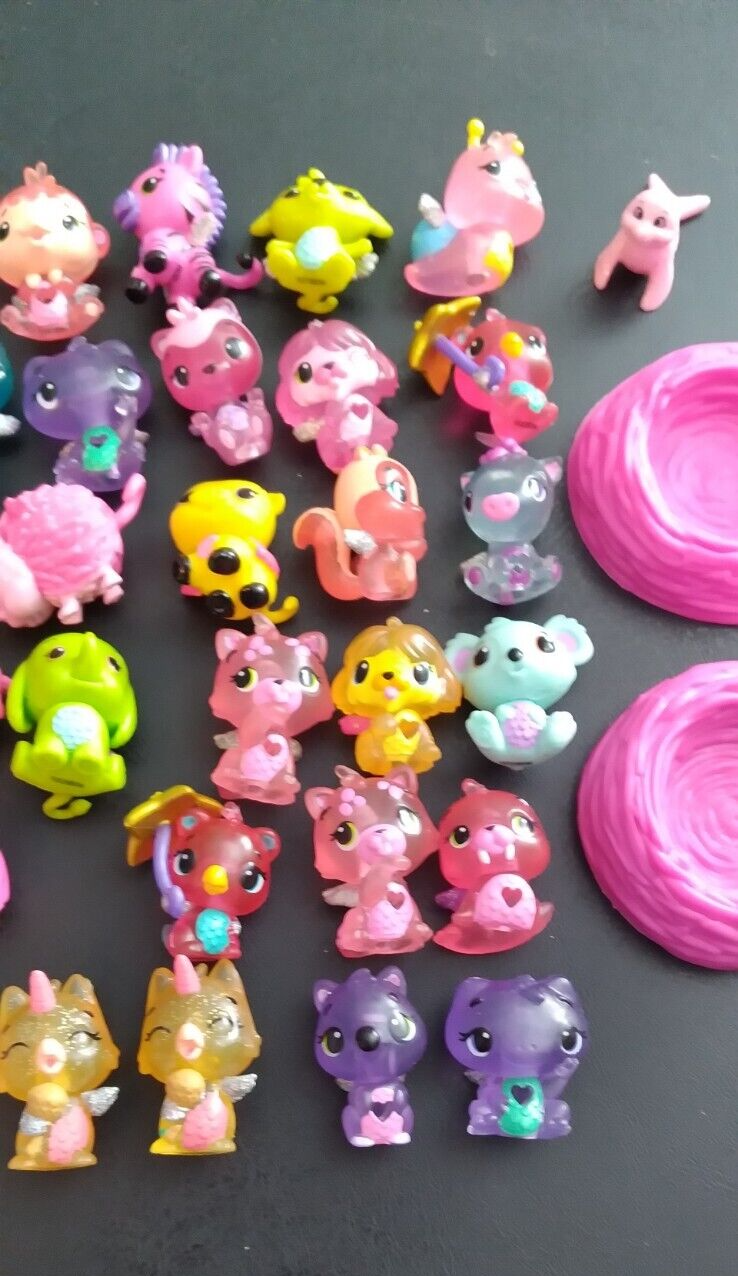 Hatchimals Colleggtables 50 piece Fun Lot Washed Rare Mix Various Fuzzy ...