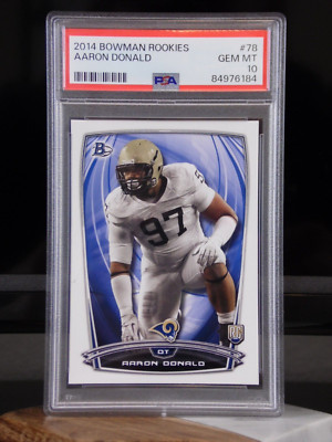 2014 BOWMAN FOOTBALL AARON DONALD RC #78 NFL ROOKIE CARD | PSA 10 GEM ...
