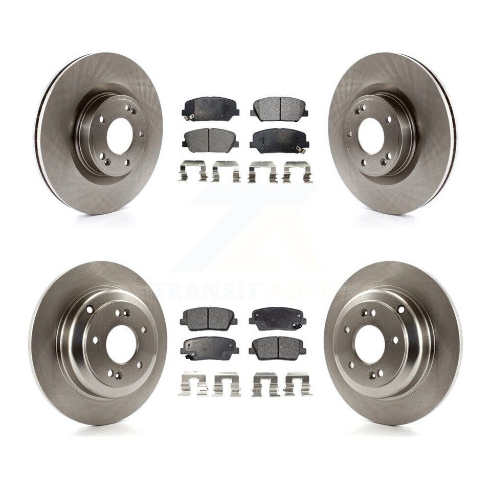 Disc Brake Rotors And Semi-Metallic Pad Front Rear Kit For Hyundai ...
