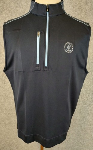 FJ Footjoy 1/4 Zip Vest Men Sz L Heather Block Contra Costa Country ...