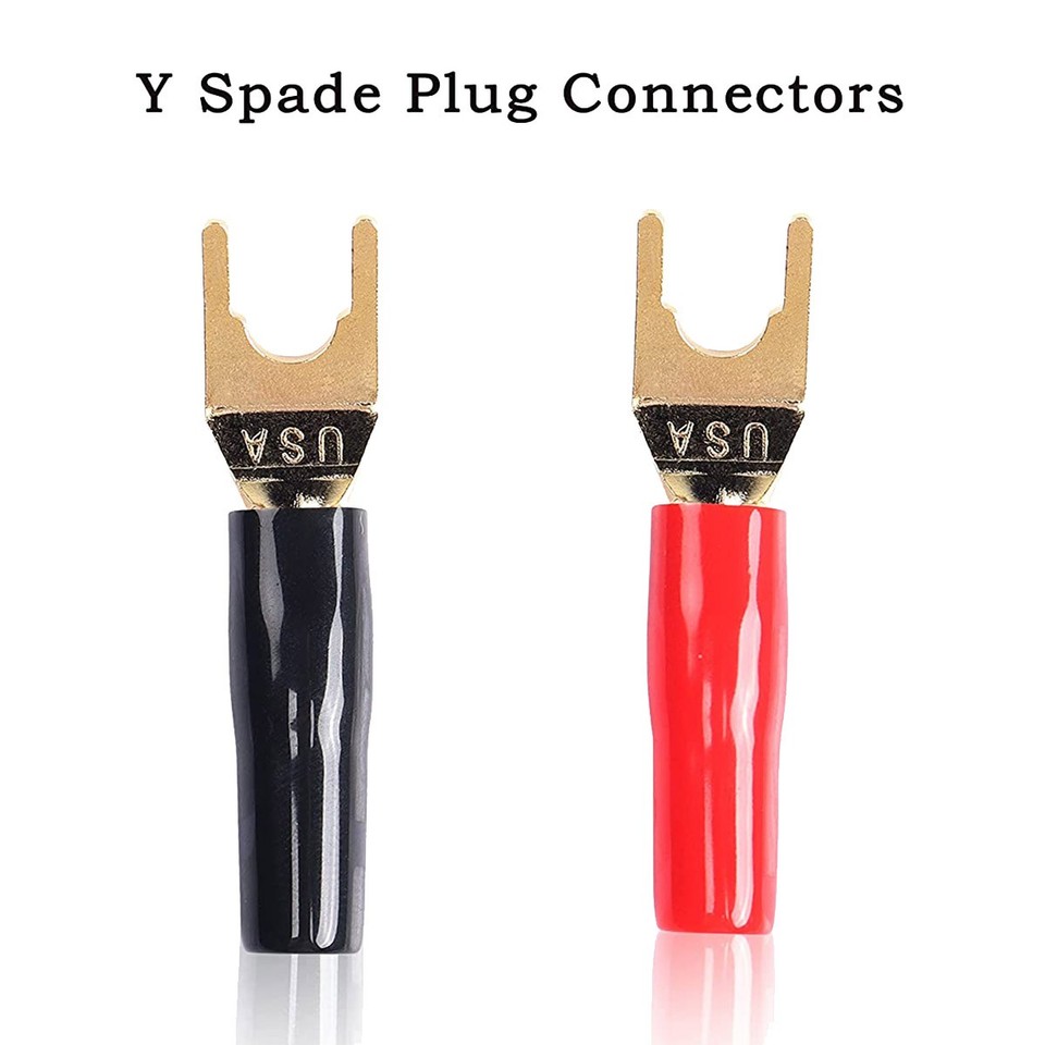 2X(Y Plug Spade Connector for Speaker Wire,8 Pcs Y Spade Plug 45 ...