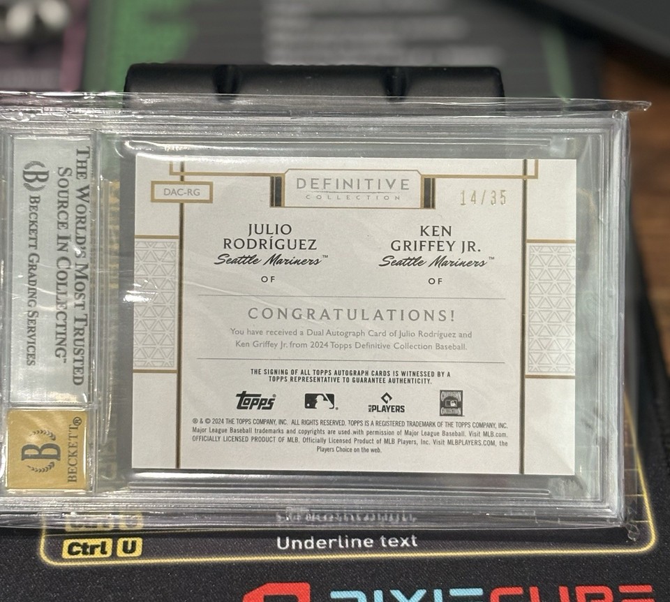2024 Topps Definitive Dual Auto Ken Griffey Jr - Julio Rodriguez 14/35 BGS 9 | eBay
