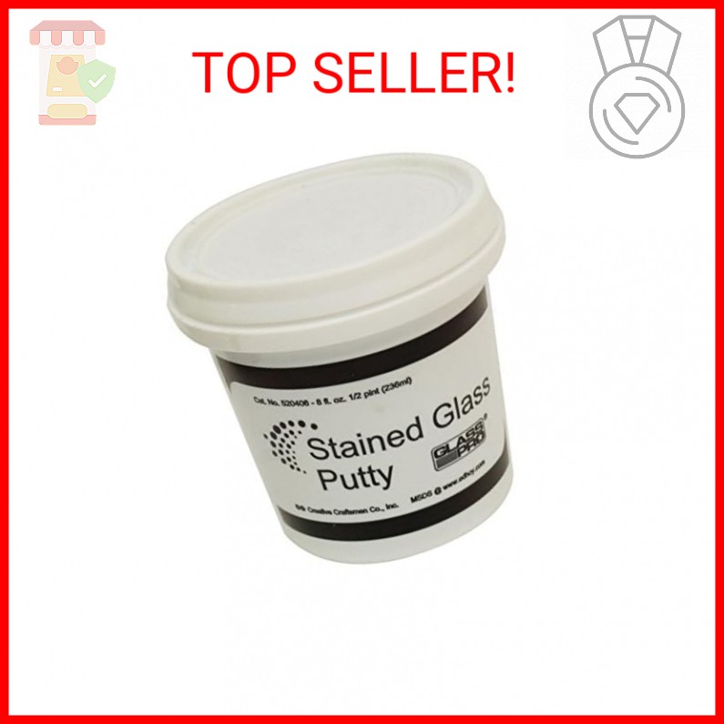 Glass Pro Stained Glass Lead Cement Putty Black 1/2 PINT (1 LB) Ready ...