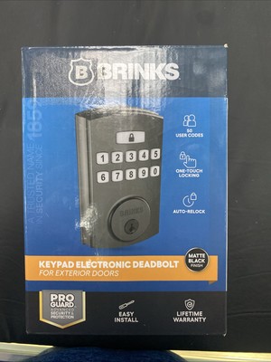 NEW BRINKS ELECTRONIC DEADBOLT KEYPAD BACKLIT MATTE BLACK | eBay