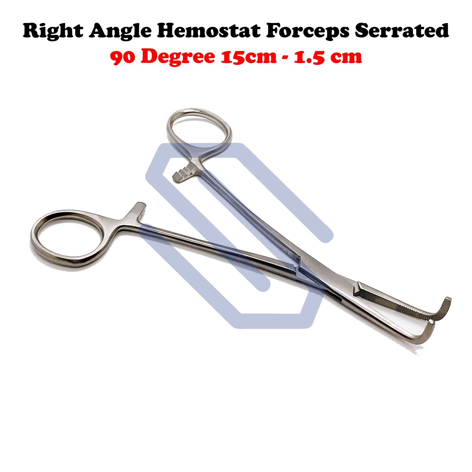 Right Angle 90 Degree Hemostat Forceps 15cm - 1.5cm Fine Point Serrated ...