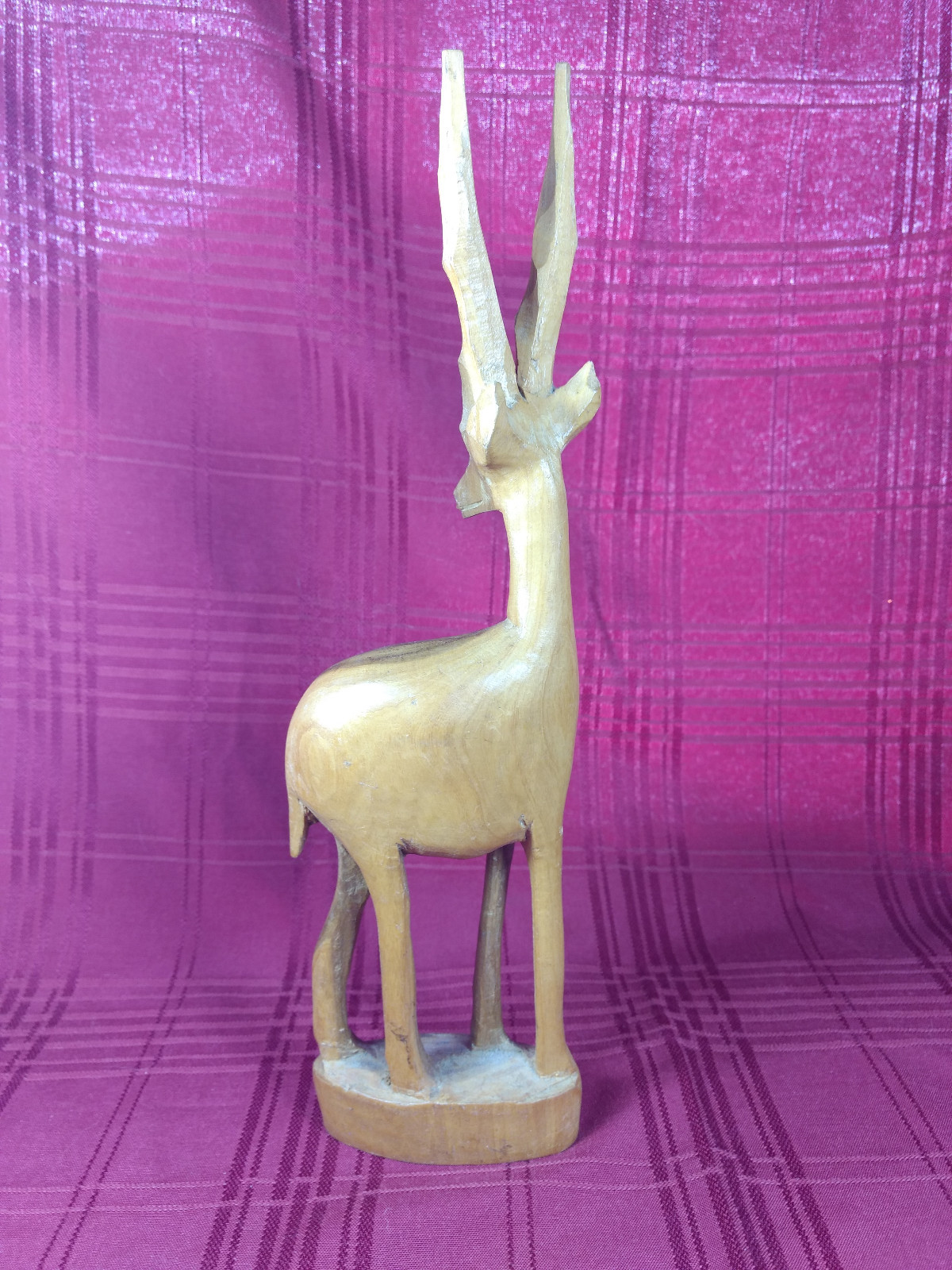 Wooden Statue Gazelle Impala Antelope African Sculpture Hand Carved ...