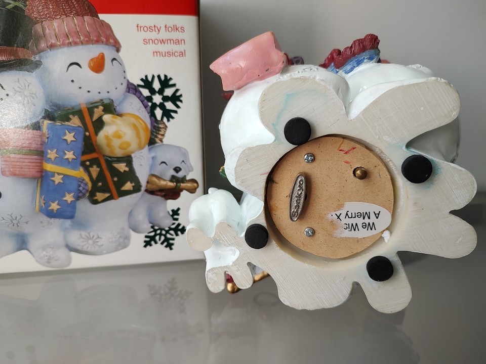 Fitz and Floyd F&F Frosty Folks Snowman musical statue works | eBay