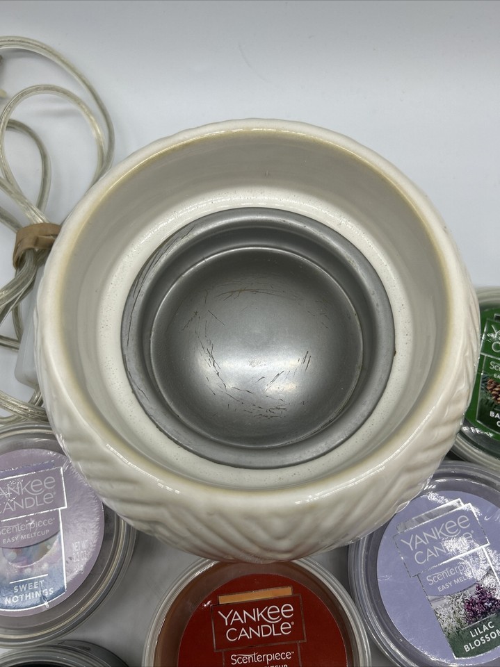 Yankee Candle Scenterpiece Easy Melt Cup Warmer Ivory & 13 Melt Cups Boho SPW-13 | eBay