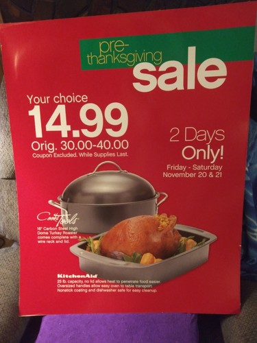 vtg Kitchen Aid cookware advertising poster (cardboard) + one free sign ...