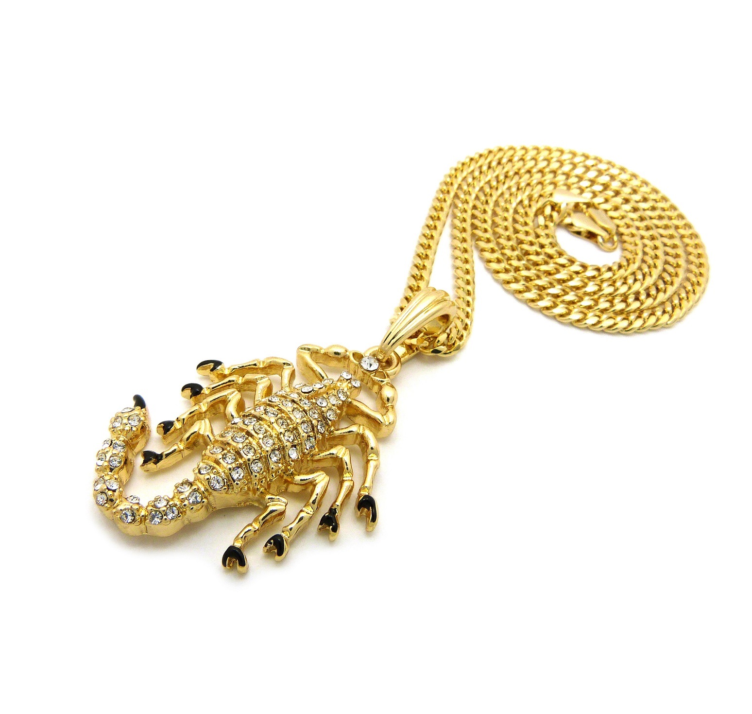 NEW SCORPION PENDANT & 24" BOX/CUBAN/ROPE CHAIN HIP HOP NECKLACE ...