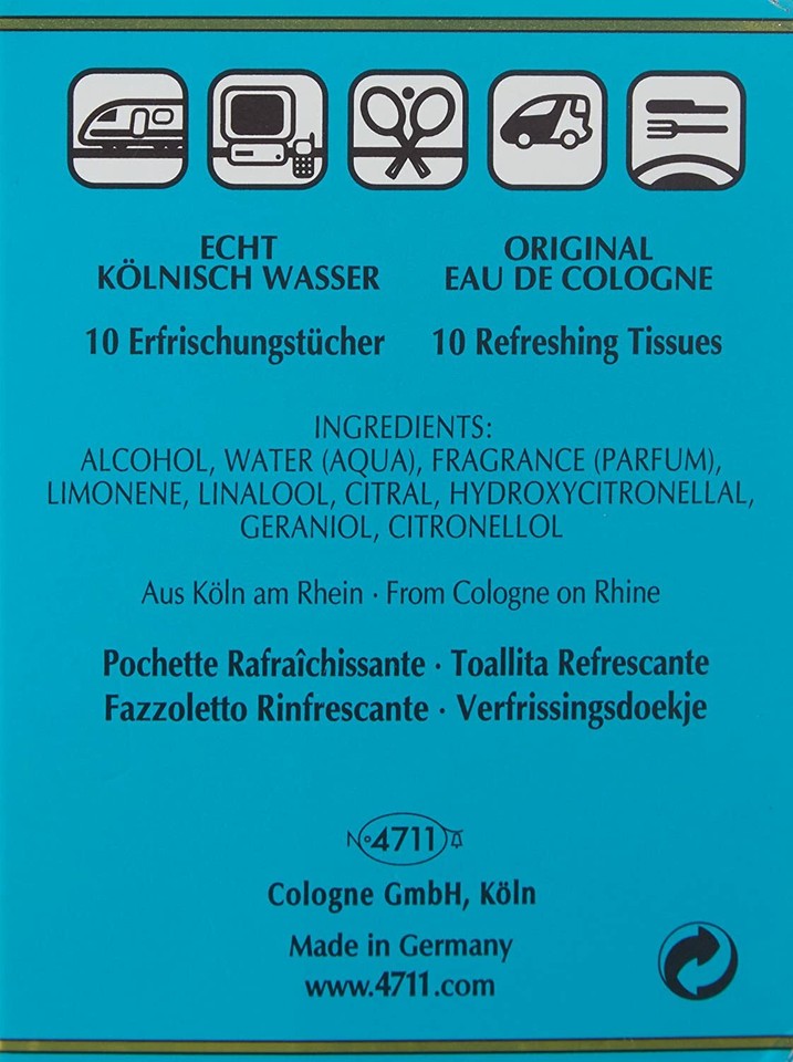 4711 ORIGINAL Eau De Cologne Refreshing Tissues 10 pcs NEW IN BOX | eBay