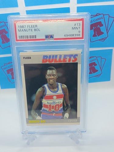 Manute Bol 1987 Fleer PSA 9 MINT Washington Bullets Wizards - LOW POP ...