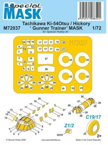 TACHIKAWA Ki-54 HEI/HICKORY CANOPY & WHEEL MASK #S72025 1/72 SPECIAL ...