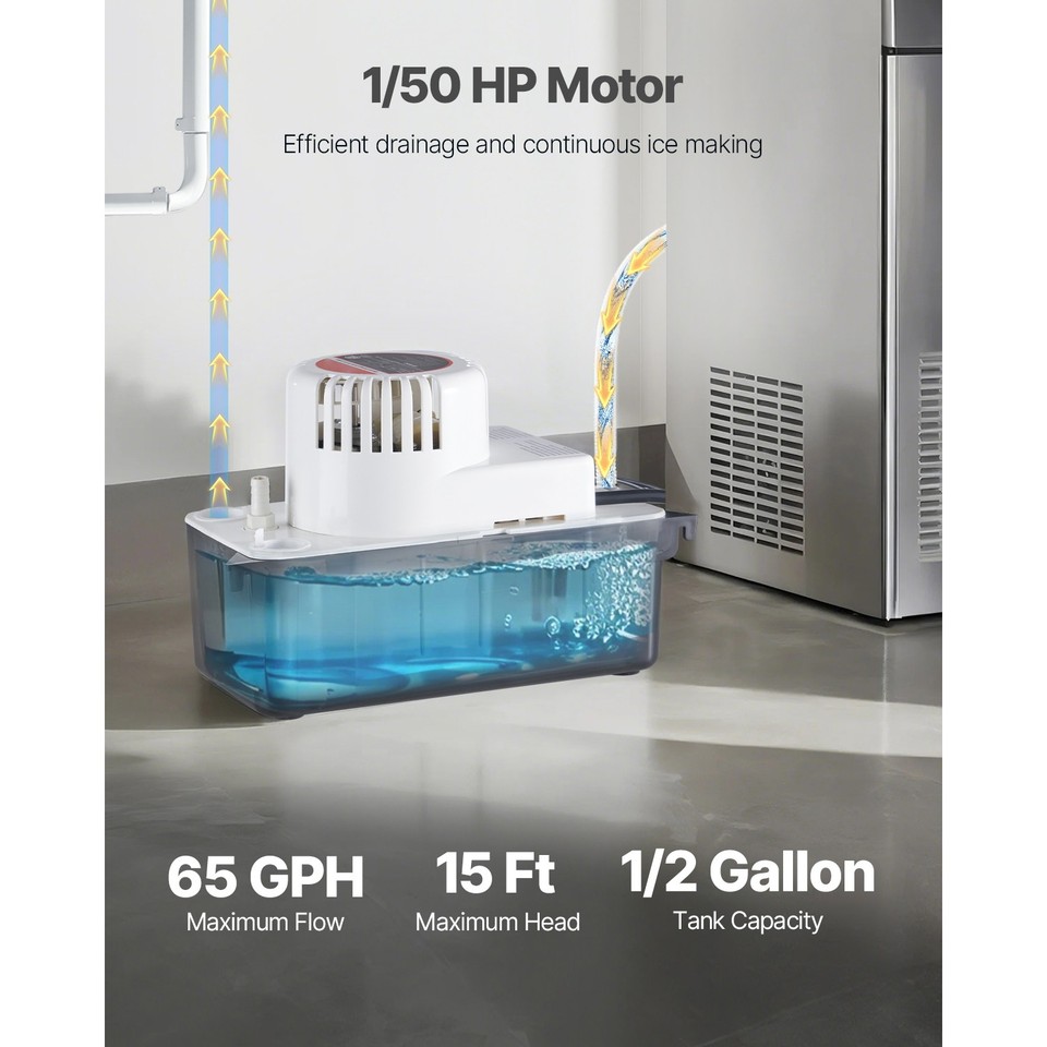 Condensate Removal Pump Automatic Condensate Pump 1/50 HP 65GPH 15 ft ...