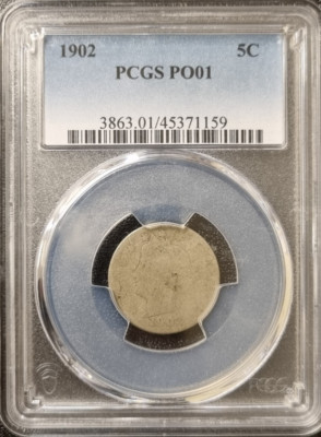 1902 Libery Head Nickel 5c Graded PO1 by PCGS POOR 1 RARE LOWBALL ...