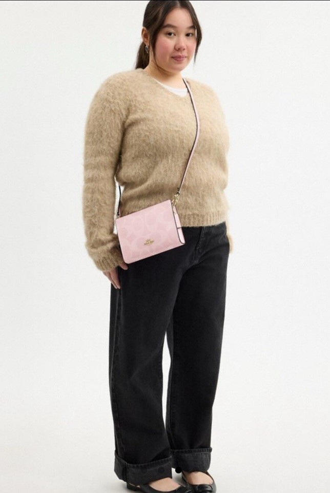 NWT Coach Slim Crossbody Bag In Signature Canvas CAR12 In Powder Pink ...