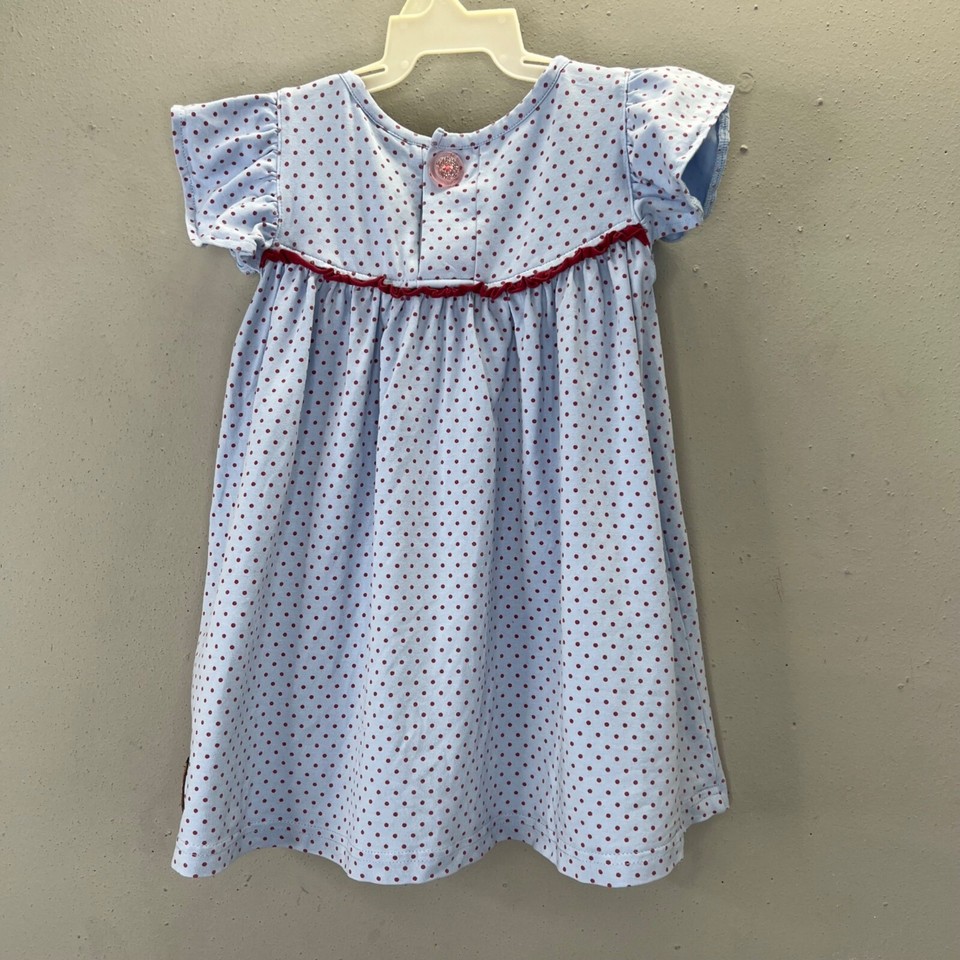 Matilda Jane Character Counts Luna Dress size 2 Blue Polka Dot Ruffle ...