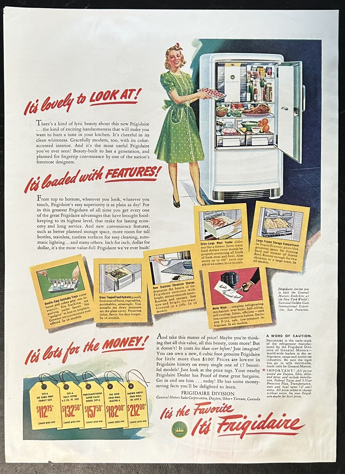 Frigidaire Refrigerator Vintage 1940 American Home Print Ad Ephemera ...