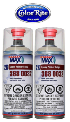 SprayMax 3680032 2K Epoxy Rust Cure Primer Beige 14.1 oz Aerosol Pack ...
