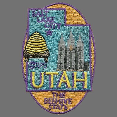 Utah State Travel Patch UT Souvenir Iron On Applique 3" The Beehive ...