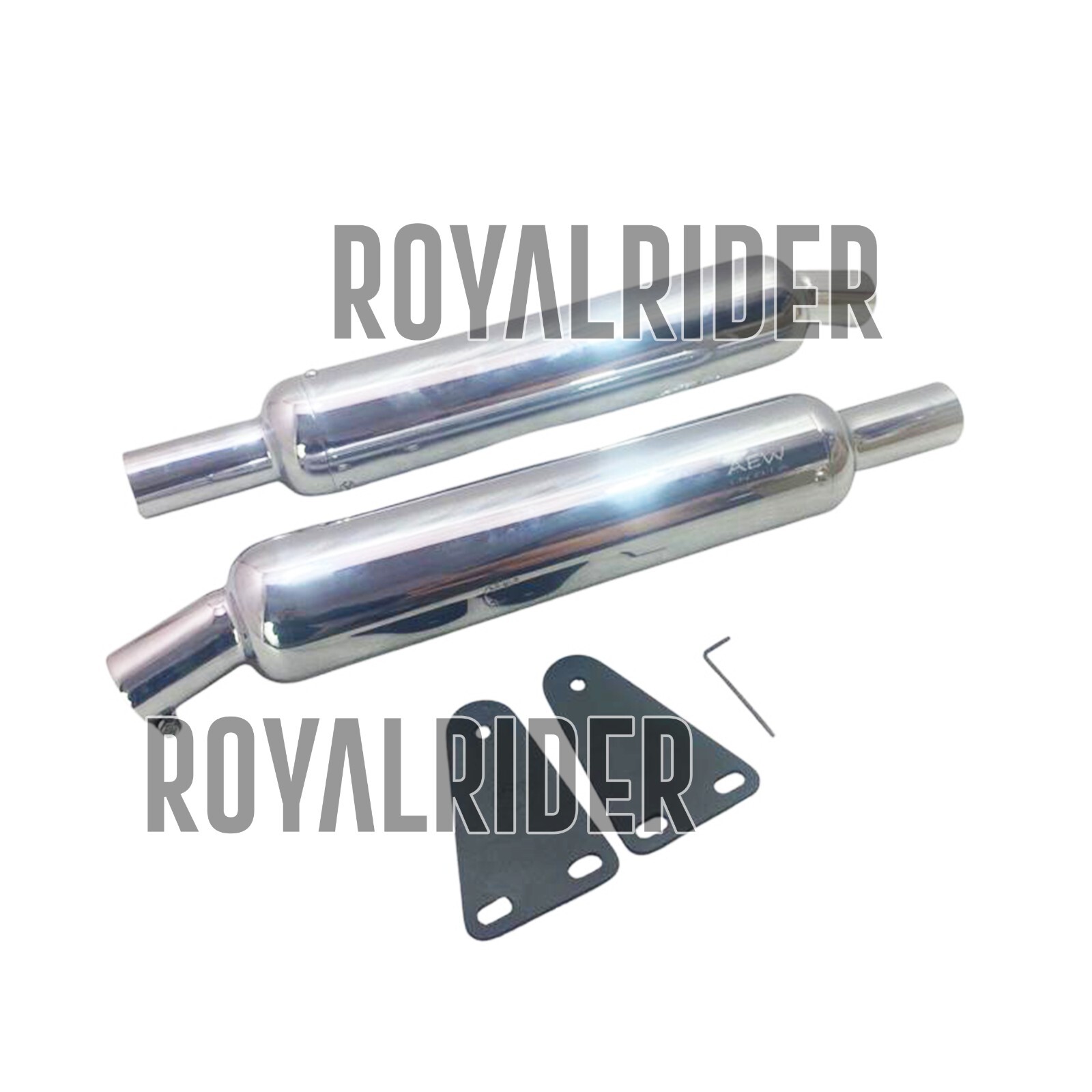Royal Enfield AEW CLASSIC SHORT PIPES TE 201 EXHAUST For Interceptor ...