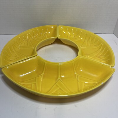 Vintage Chips N Dip Relish Tray California Pottery L 59 Made USA 3 Pc ...