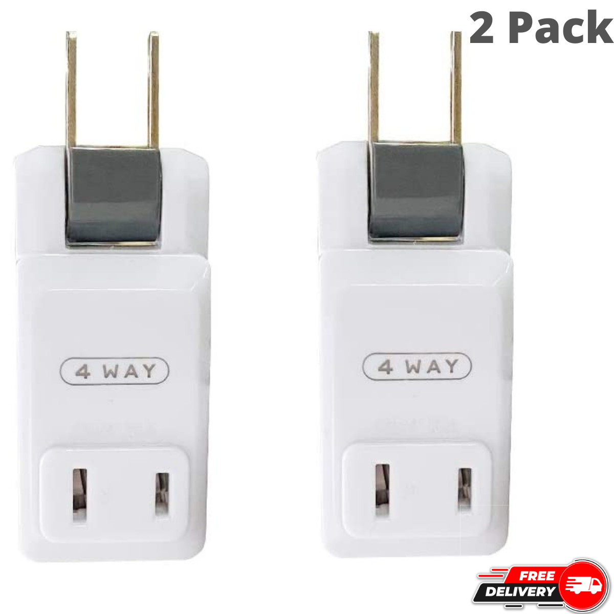 4 Outlet Wall Adapter 2-Prong Swivel Ungrounded Indoor AC Mini Plug ...