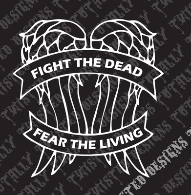 Fight the dead daryl dixon wings walking dead vinyl car truck decal ...