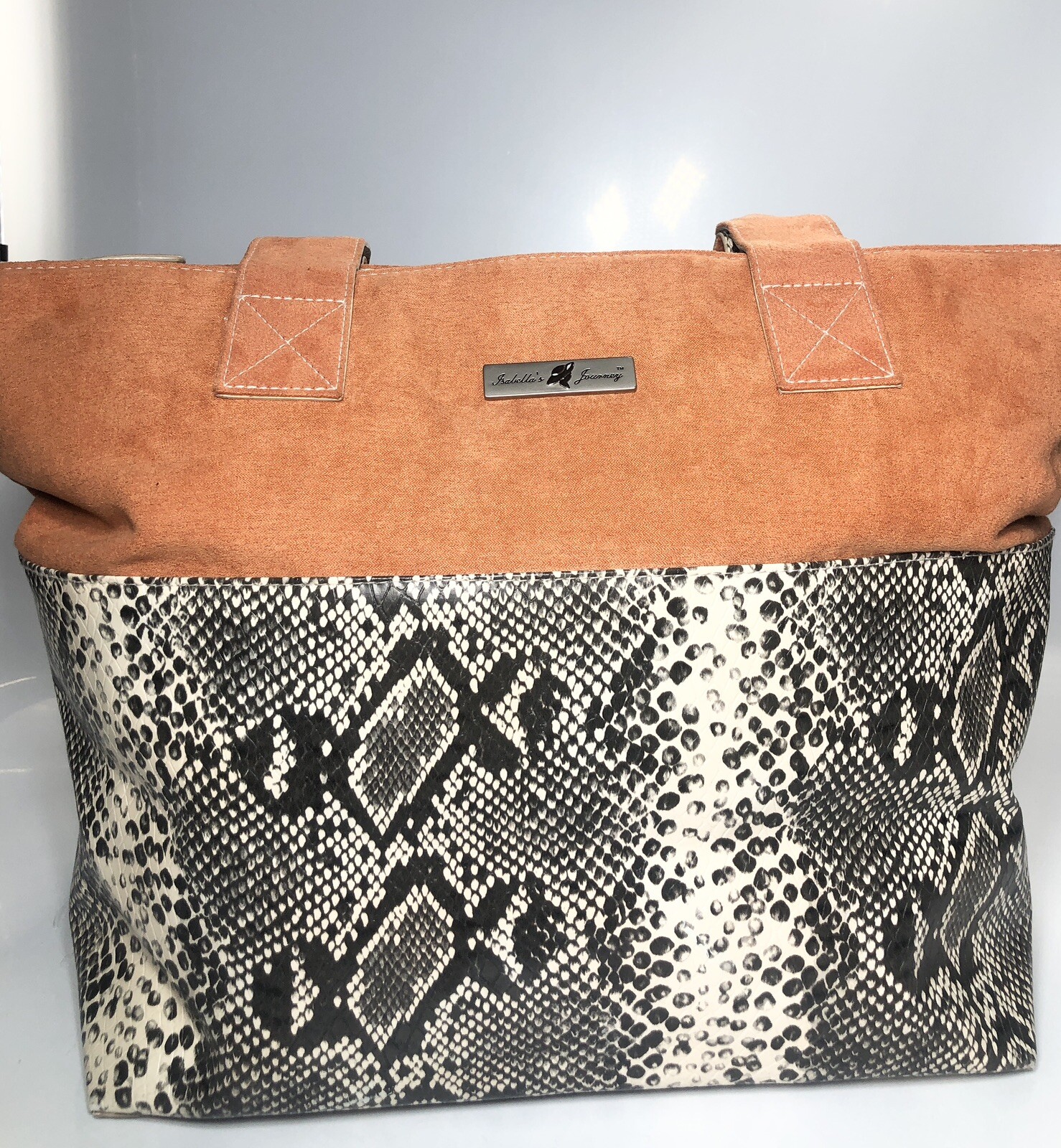 Isabella's Journey Faux Snakeskin Leather Large Handb… - Gem
