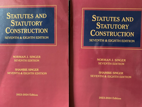 2023 2024 Sutherland Statutes and Statutory Construction V4 V5 SET ...