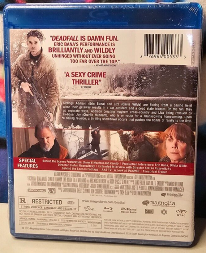 Deadfall (Blu-ray, 2012) Eric Bana, Olivia Wilde, Charlie Hunnam, Sissy Spacek | eBay